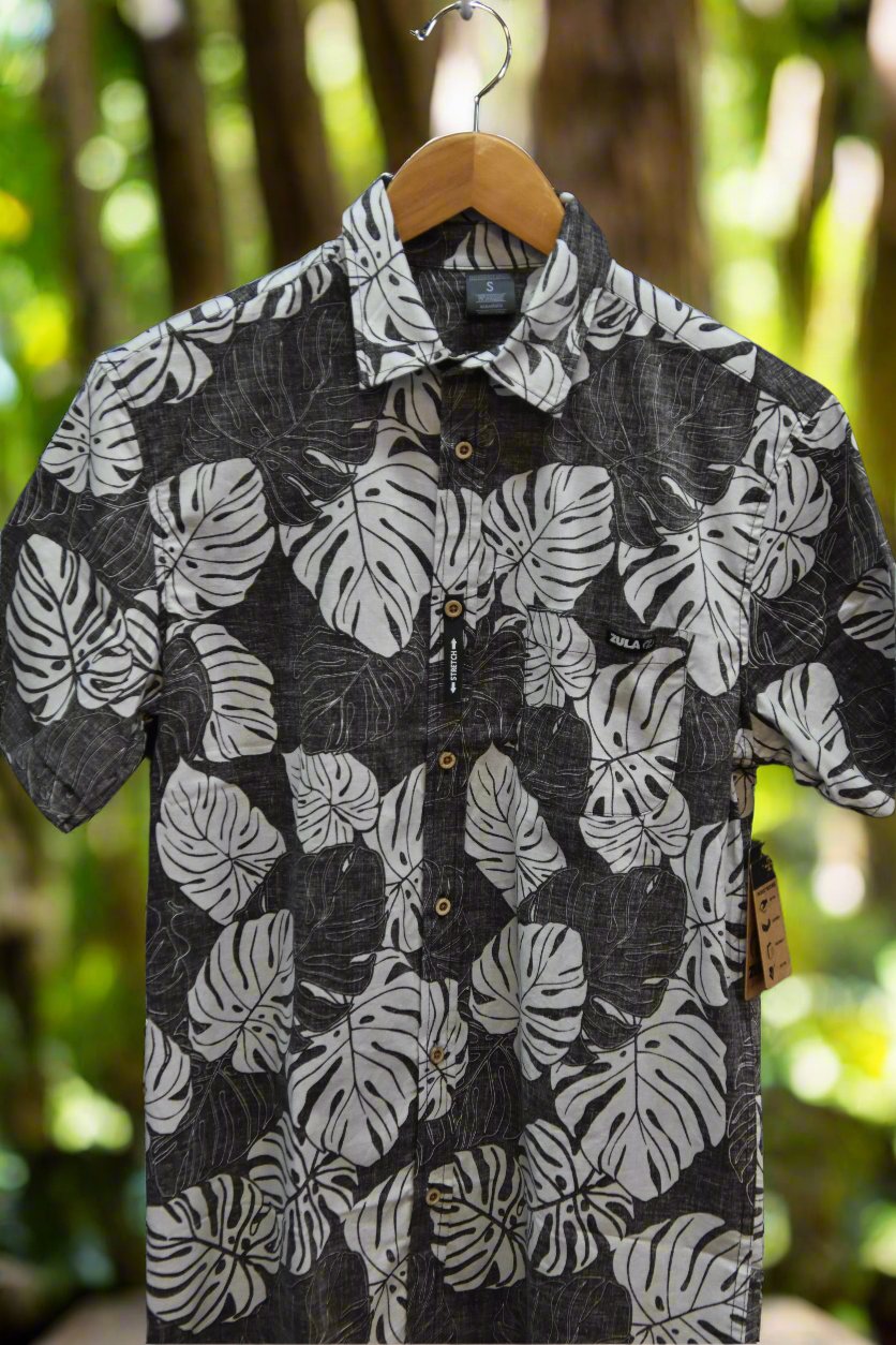 Zula Black Palm Tree Button Up – Zula Surf